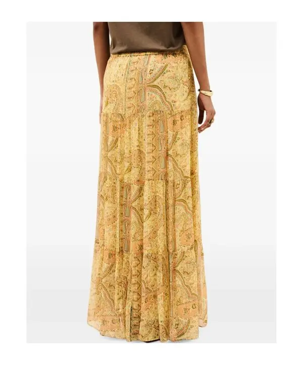 Ba&sh Cali Paisley-print Tiered Maxi Skirt