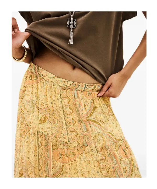 Ba&sh Cali Paisley-print Tiered Maxi Skirt