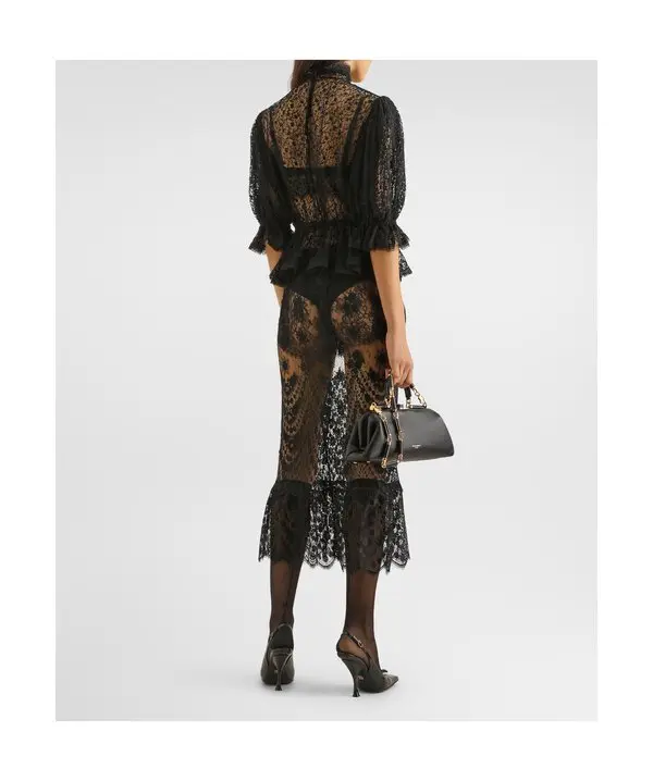Dolce & Gabbana Dolce Gabbana Floral Lace Pencil Skirt