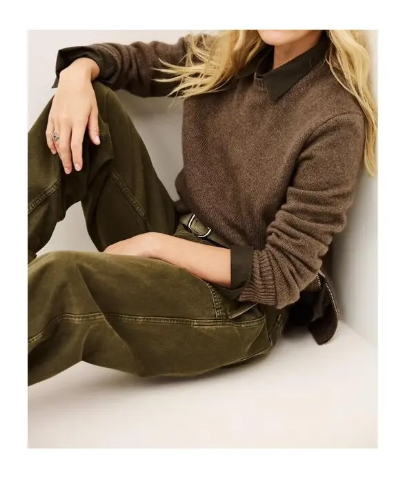 Ba&sh Ribbed-trim Sweater With Zipper Detail - Brown