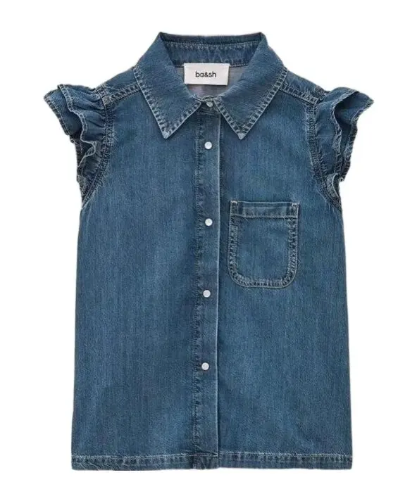 Ba&sh Yoyo Ruffled Sleeveless Shirt