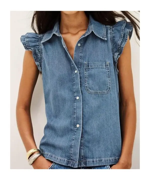 Ba&sh Yoyo Ruffled Sleeveless Shirt
