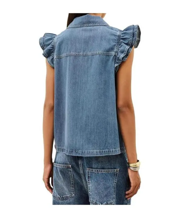 Ba&sh Yoyo Ruffled Sleeveless Shirt
