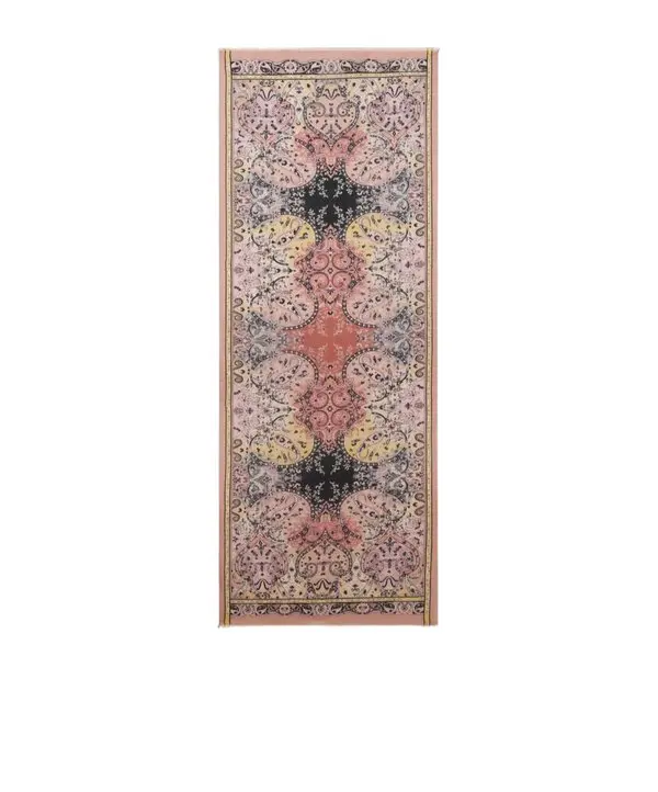 Etro Wool-blend Scarf With Floral Motif - Multicolor