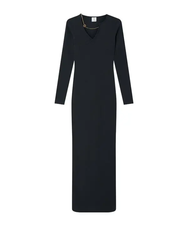 Casablanca Ribbed Jewellery Maxi Dress