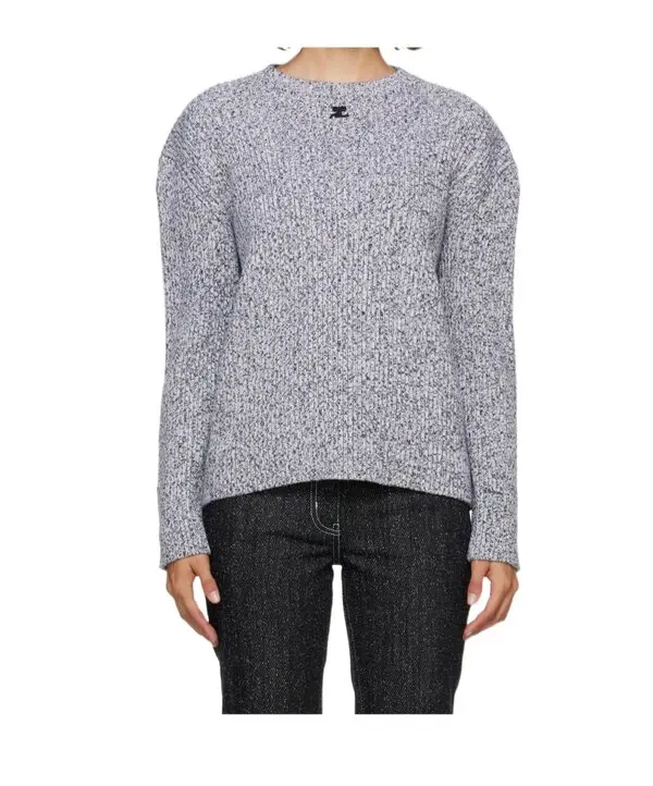 COURREGES Crew-neck Sweater - Black/white