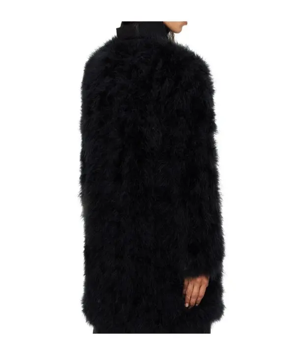 YVES SALOMON Feather Coat - Black