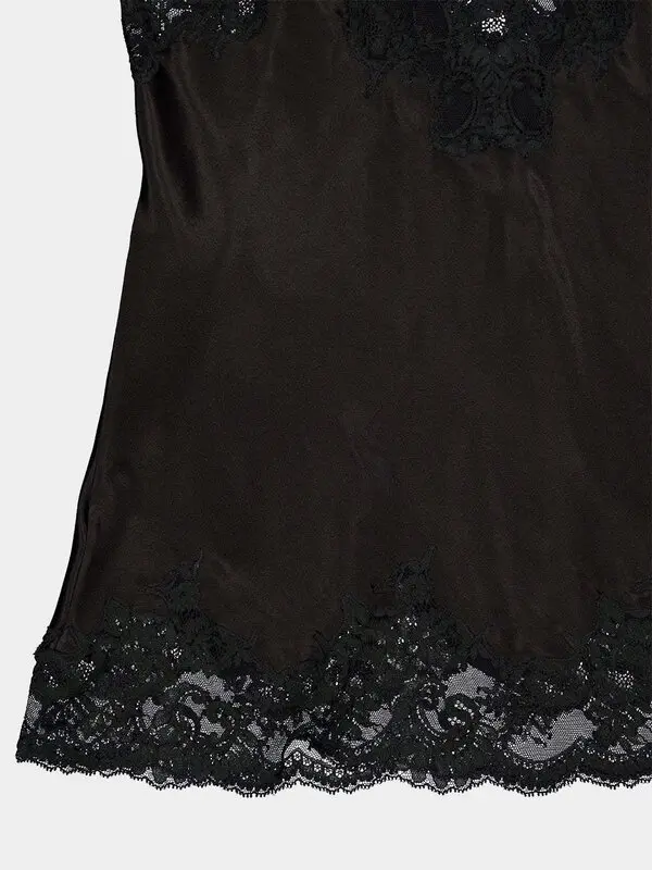 Rabanne Silk Tank Top With Lace Detailing