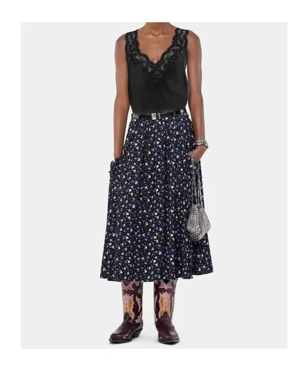 Rabanne Silk Tank Top With Lace Detailing