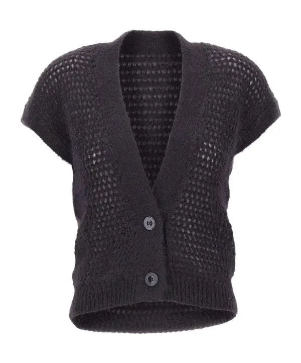 Eleventy Openwork Sleeveless Cardigan