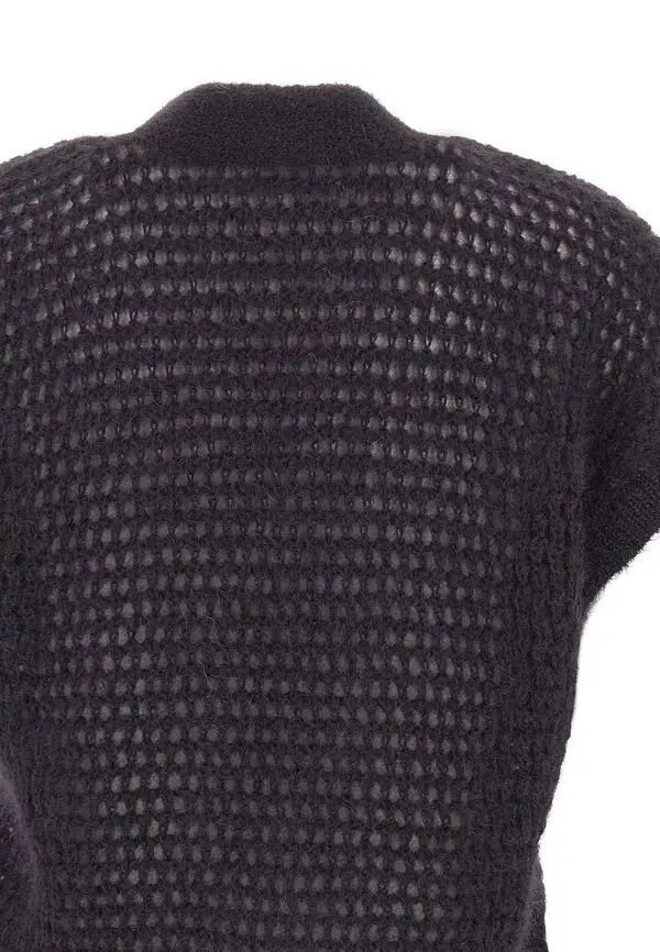 Eleventy Openwork Sleeveless Cardigan