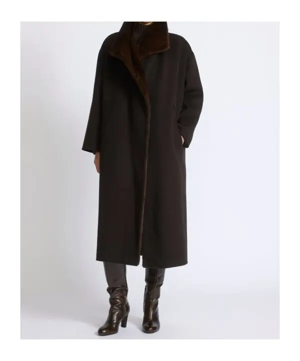 YVES SALOMON Double-faced Wool Coat: Cashmere And Mink Fur