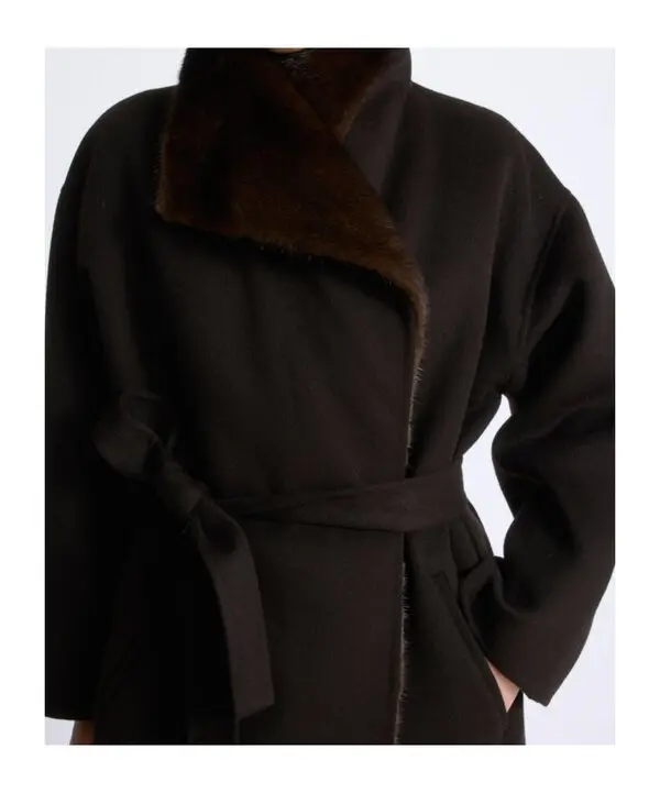 YVES SALOMON Double-faced Wool Coat: Cashmere And Mink Fur
