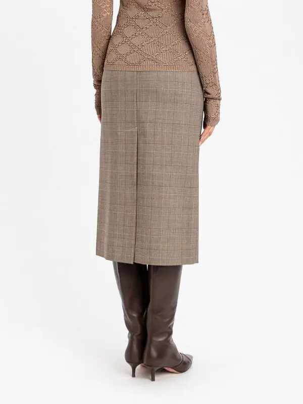 TWINSET Check-pattern Midi Pencil Skirt