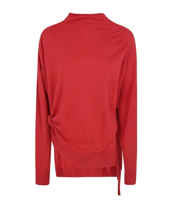 Magda Butrym Rosette-detail Asymmetric Sweater - Red