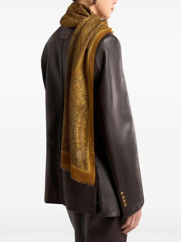 Etro Modal And Cashmere Scarf With Arnica Motif