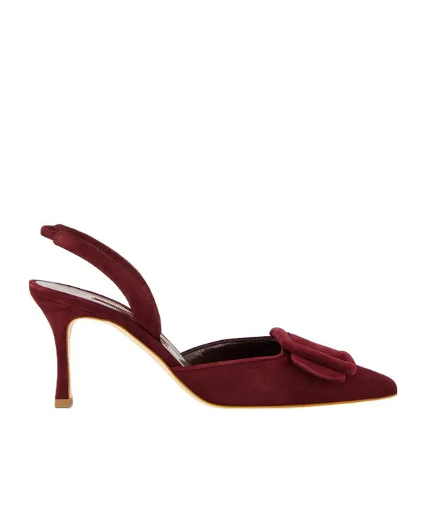 Manolo Blahnik Maysli Slingback Pumps - Deep Red
