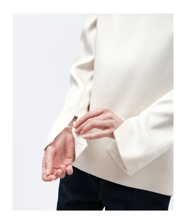 Carven Long Sleeve Shift Top In Double Satin