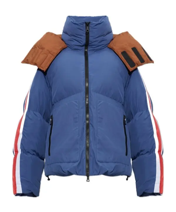 Dsquared2 Hooded Contrast-panel Down Jacket - Blue