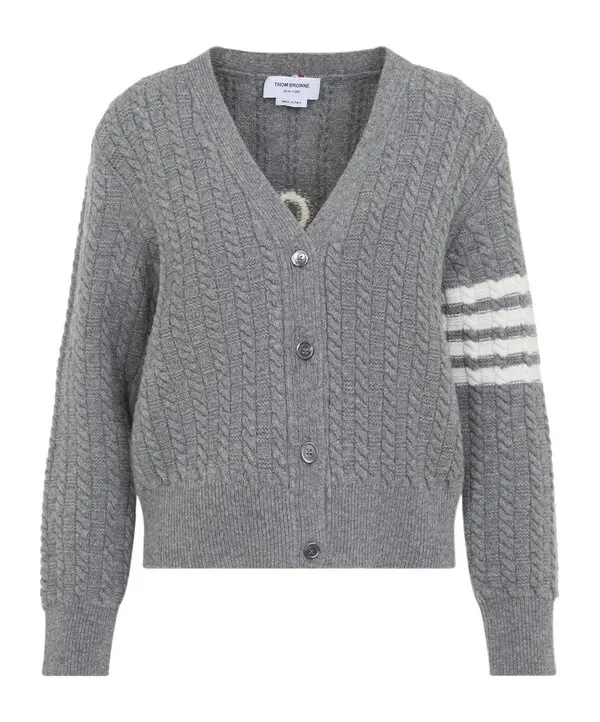 Thom Browne Merino-wool 4-bar Anchor-intarsia Cardigan