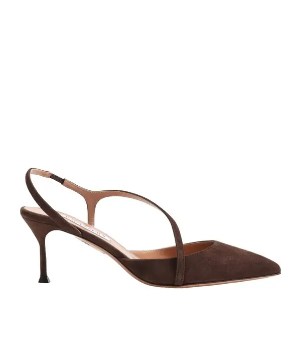 AQUAZZURA Pointed-toe Slingback Pumps - Espresso