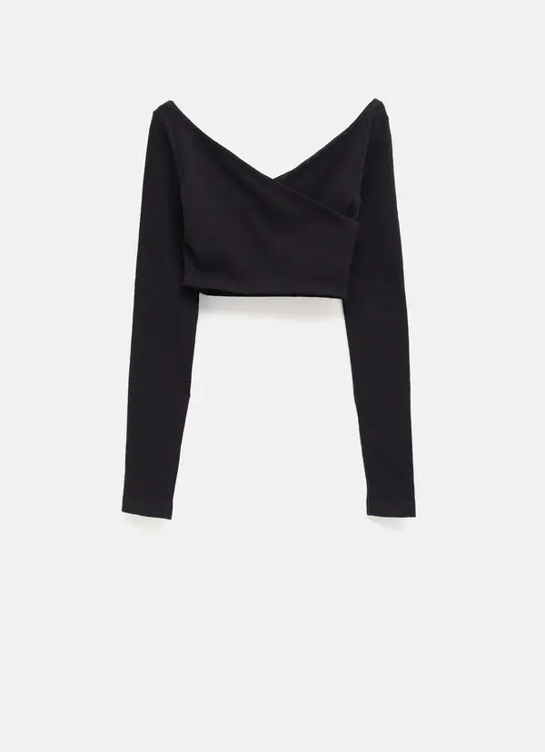 Alaïa Wrap-style Cropped Top