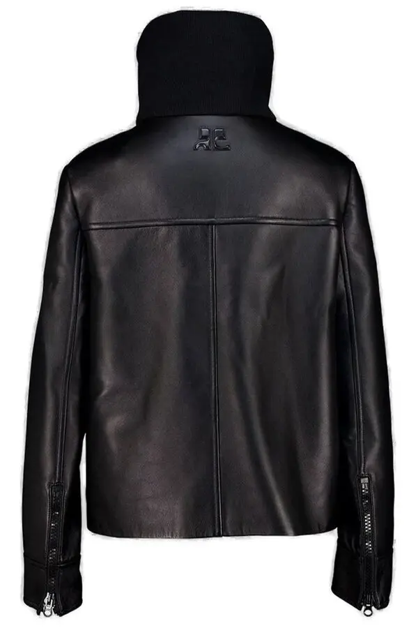 COURREGES Courrèges High Collar Leather Jacket