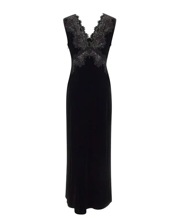 Rixo Lysandra Lace-trim Velvet Dress