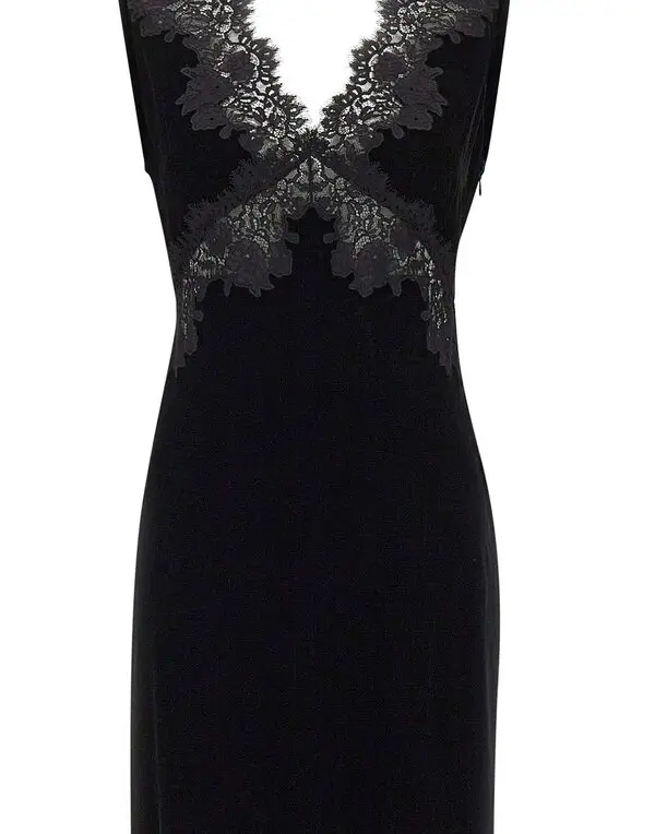 Rixo Lysandra Lace-trim Velvet Dress