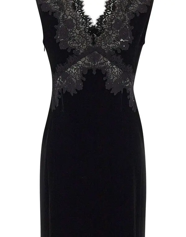 Rixo Lysandra Lace-trim Velvet Dress