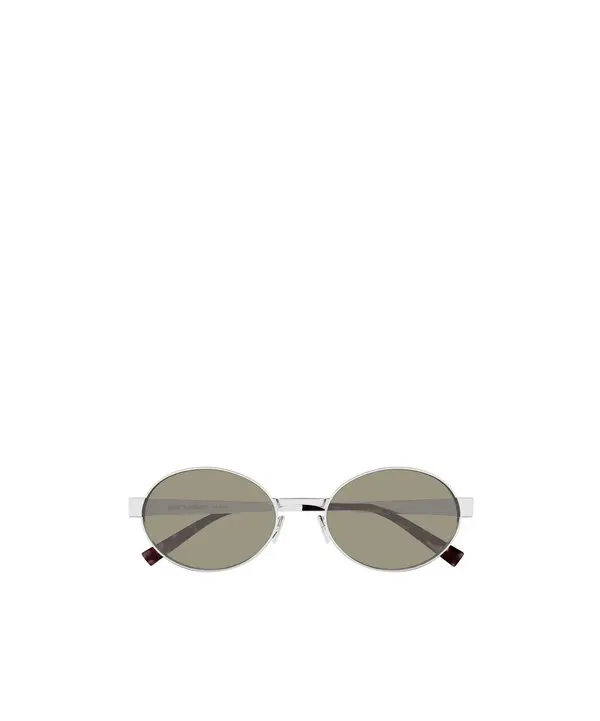 Saint Laurent Oval Frame Sunglasses - Silver