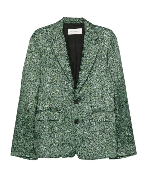 Dries Van Noten Floral Print Single-breasted Blazer