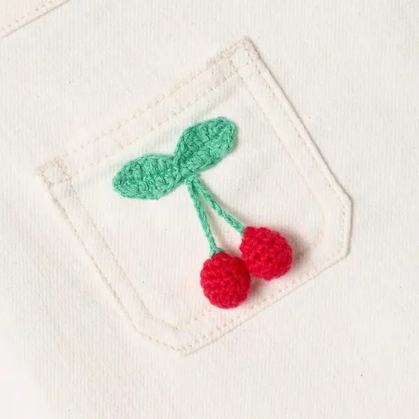 SELF-PORTRAIT Denim Skirt With Cherry Print