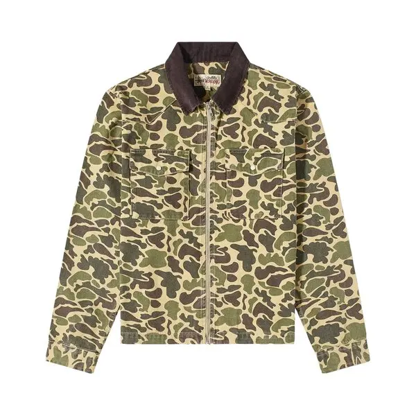 StÜssy Washed Canvas Work Shirt 'camo