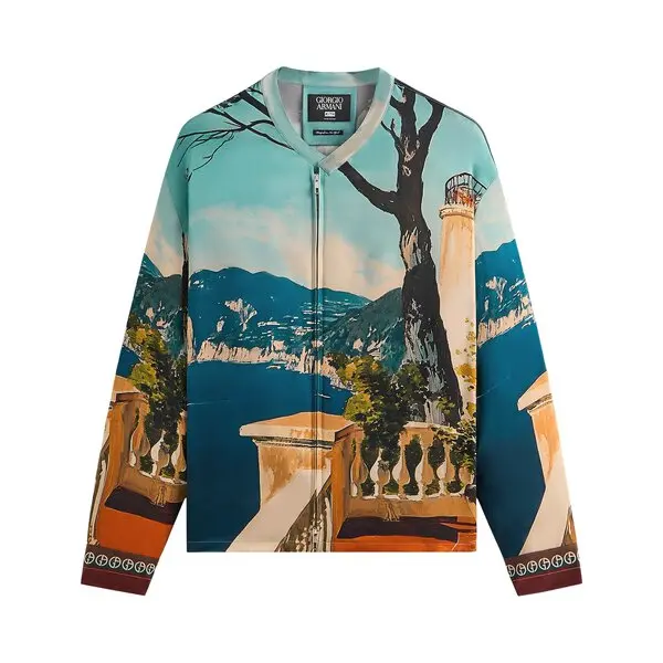 Kith X Giorgio Armani Capri Long Sleeve Zip-up Shirt 'multi