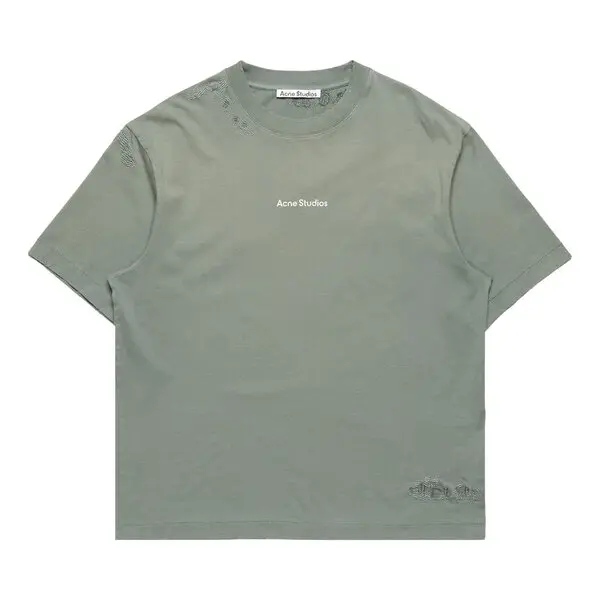 Acne Studios Mended Logo T-shirt 'slate