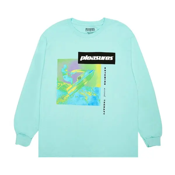 PLEASURES K Hole Long-sleeve 'aqua