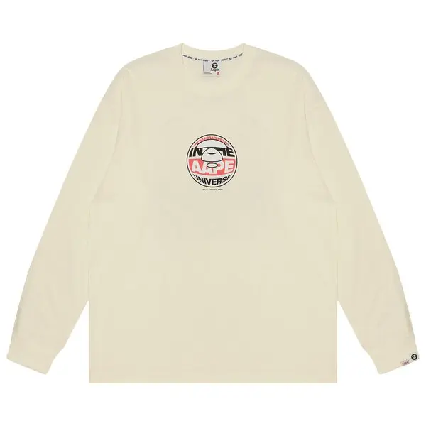 AAPE Moonface Universe Long Sleeve Tee 'ivory