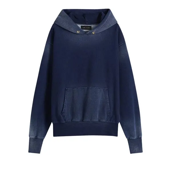 LES TIEN Heavyweight Hoodie 'dark Denim