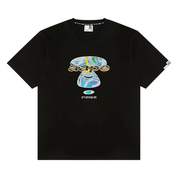 AAPE Unvs Camo Moonface Logo Short Sleeve Tee