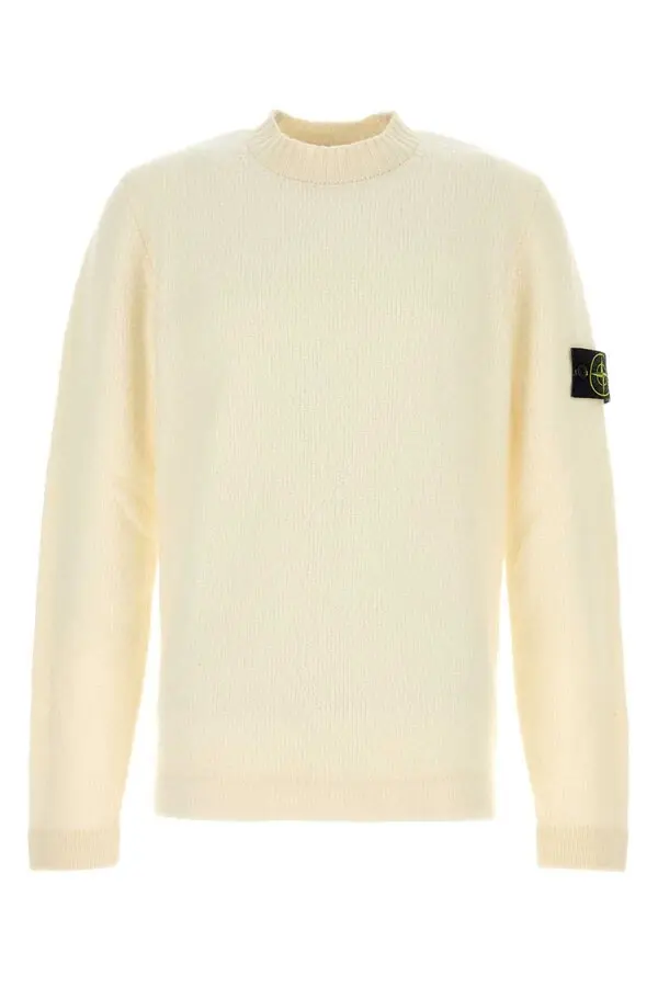 Stone Island Ivory Wool Blend Sweater