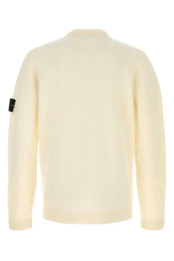 Stone Island Ivory Wool Blend Sweater