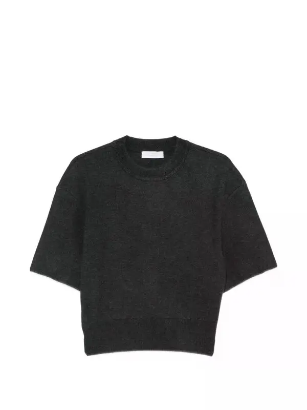 AMOMENTO Short-sleeve Knitted Sweater