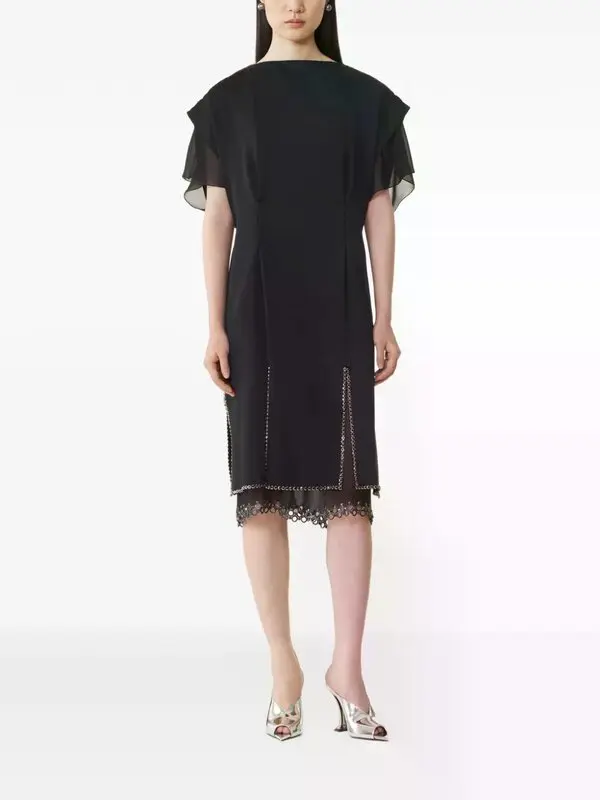 LANVIN Eyelet-embroidered Grosgrain-ribbon Dress