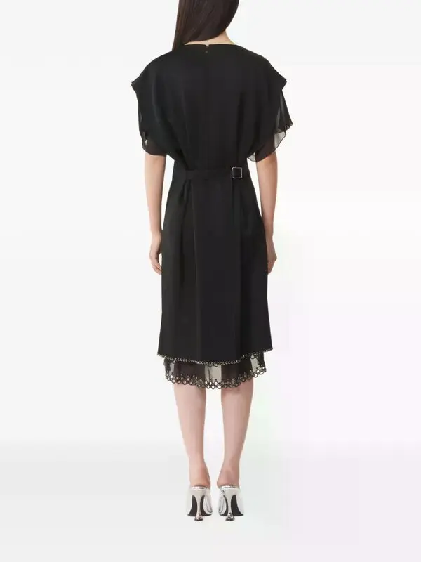 LANVIN Eyelet-embroidered Grosgrain-ribbon Dress