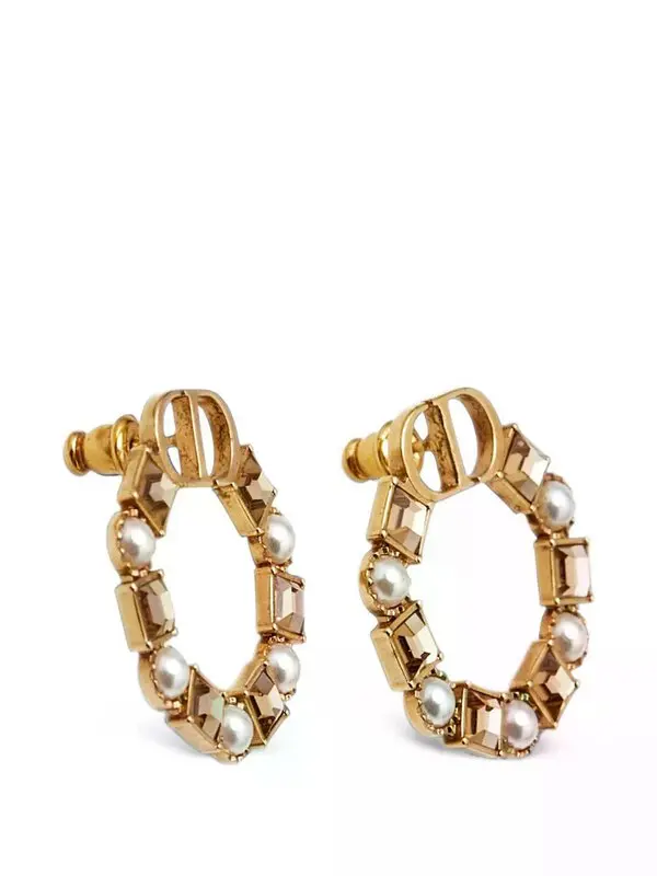 Dior Cd Faux Pearl Earrings