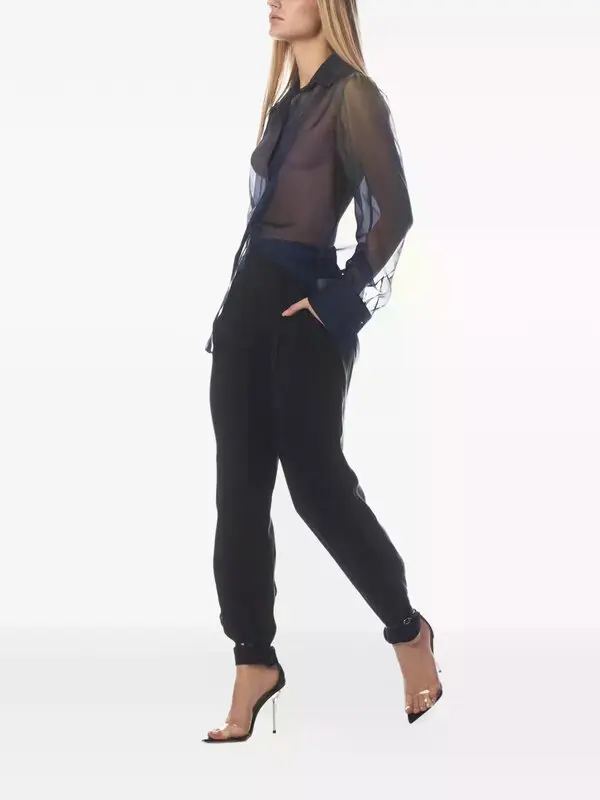 TESSITURA The Navy Semi-sheer Silk Shirt
