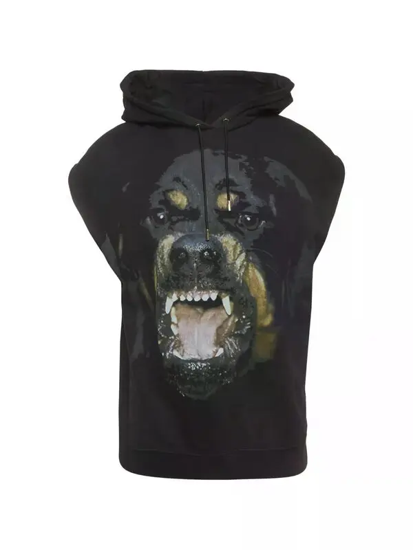 Givenchy Rottweiler-print Sleeveless Hoodie