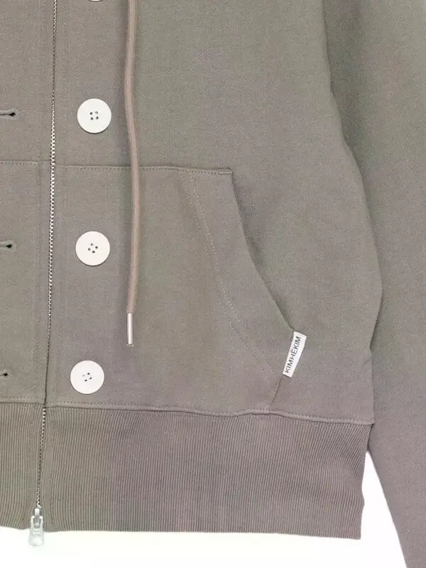 KIMHEKIM Ash-button Zip-up Hoodie - Green
