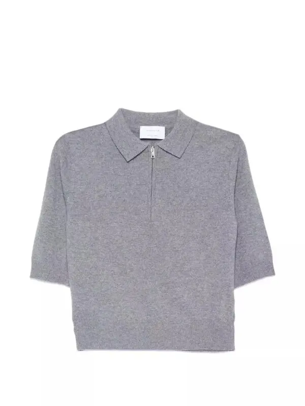 DANIELE FIESOLI Half-zip Short-sleeve Polo Top - Grey